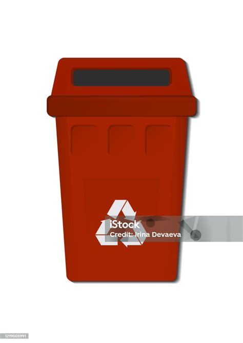 밝은 빨간 쓰레기통 수 있습니다 쓰레기와 폐기물을 분리 수거합니다 환경 생태의 개념 디자인 아이콘입니다 벡터 0명에 대한 스톡 벡터 아트 및 기타 이미지 Istock