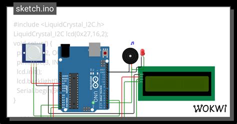 PIR BUZZER LCD Wokwi ESP32 STM32 Arduino Simulator