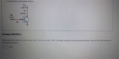 solved consider the circuit given below where rc 1 1kΩ if