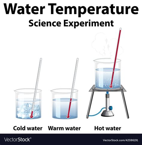 Water Temperature Science Experiment Royalty Free Vector