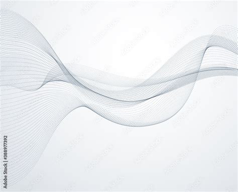 D Particles Mesh Array Sound Wave Flowing Round Points Vector Effect Illustration Blended