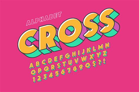 원래 3d 디스플레이 글꼴 디자인 알파벳 편지 3차원 형태에 대한 스톡 벡터 아트 및 기타 이미지 3차원 형태 검은색 그림자 Istock