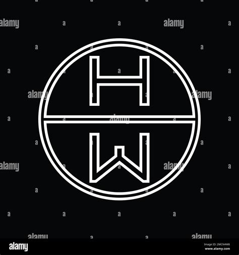 Wh Logo Monogram Abstract Inside Circle Stripe Vector Images Design