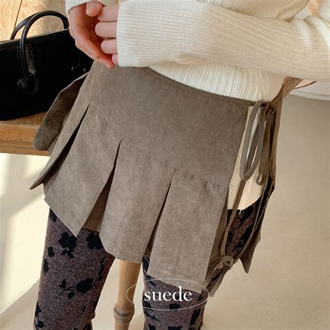 아더먼데이 레이어드🖤핀턱 어반 스웨이드 핀턱스커트 플리츠치마 레이어드 숏 에이라인 레이어드스커트 플리츠 레이어드치마 미니스커트 핀턱치마