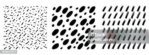 작은 대시 패턴 점선 텍스처입니다 흑백 벡터 해칭 낙서 유기적 모양입니다 짧은 선 대시 브러쉬 손으로 그린 무작위 획 패션