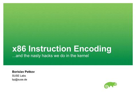PDF X86 Instruction Encoding PDF File 2017 12 1416 Opcode Single Byte Denoting Basic