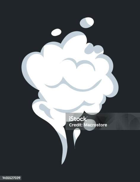 Efek Asap Dari Awan Putih Dan Uap Air Atau Bentuk Uap Ilustrasi Vektor Dalam Desain Kartun Komik