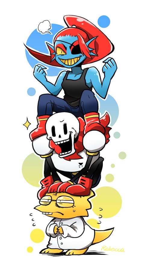 Undyne Papyrus And Alphys Undertale Drawn By Rebeccakeinelove