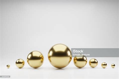 추상 렌더링 3d 기하학적 배경을 모양으로 합니다 컴퓨터는 황금 공 구체와 최소한의 배경을 생성했다 현대 배경 화면 미래 지향적 인 기술 디자인 3차원 형태에 대한 스톡