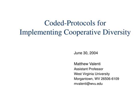 Ppt Coded Protocols For Implementing Cooperative Diversity Powerpoint Presentation Id4144548