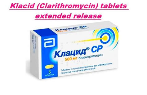 Buy Klacid Clarithromycin Tablets Extended Release 500 Mg