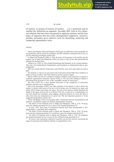 Argumentative Text As Rhetorical Structure An Application Of Rhetorical