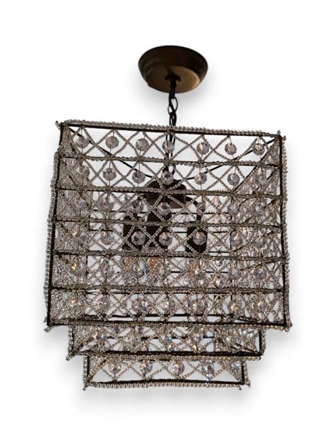Glass Bead And Crystal Box Hanging Light Placemakers Inc