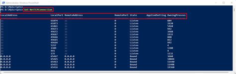 Netstat Alternate In PowerShell