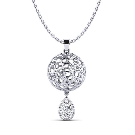 Buy 033 Carat Pear Cut Diamond 18ct White Gold Womens Pendant