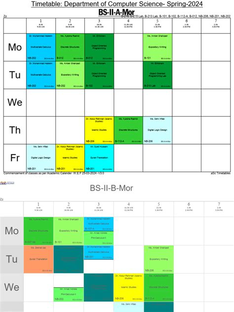 Spring 2024 Classwise Timetable Wef25 3 2024 V3 Pdf Applied