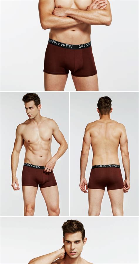 7pcs Lotmens Underwear Sexy Boxer Shorts Modal Solid Color Business