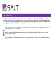 SaltSecurity Checklist API Security Best Practices Xlsx API Security Checklist This API