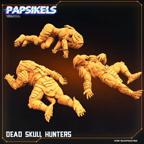 3d Printed Papsikels Cyberpunk Sci Fi Dead Skull Hunter Set 28mm 32mm
