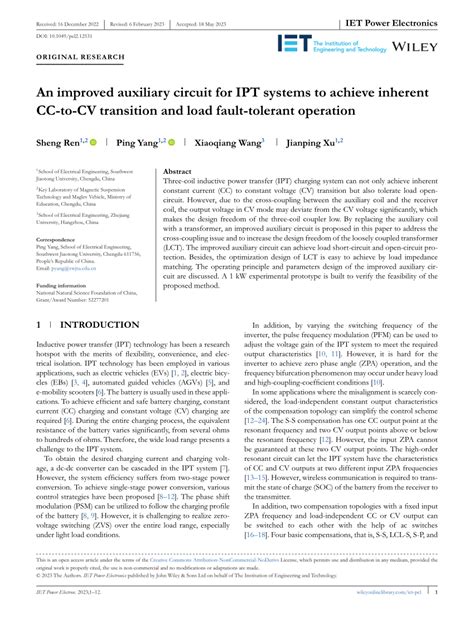pdf an improved auxiliary circuit for ipt systems to achieve inherent