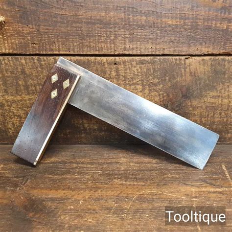 Vintage Elliot Lucas 9” Carpenters Rosewood Brass Set Square Fully