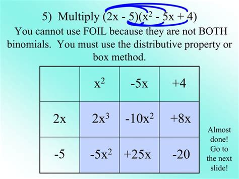 Lesson 7 7th Foil Ppt Polynomials Multyply With Foil Method Ppt Physics Science