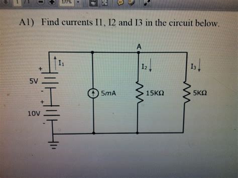 Solved Find Currents I1 I2 And I3 In The Circuit Below