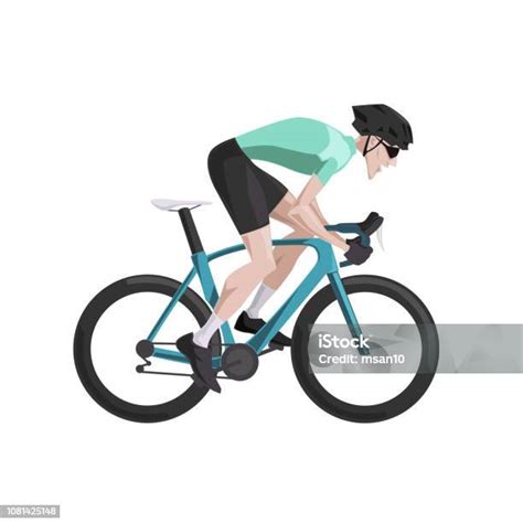 사이클링 만화도 사이클 자전거 측면 보기 고립 된 벡터 일러스트 레이 션 건강한 생활방식에 대한 스톡 벡터 아트 및 기타 이미지 건강한 생활방식 경쟁 남성 Istock