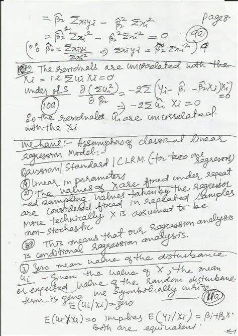 Econometrics Ma Eco Entrance Delhi School Economics Sample Regression Functions Pdf