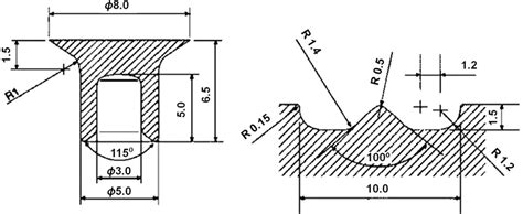 The Rivet Die Configuration Dimensions In Mm Download Scientific Diagram