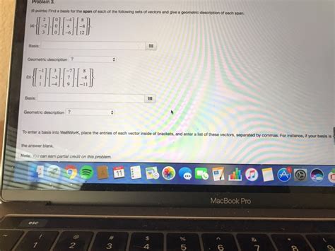 Solved Problem Points Find A Basis For The Span Of Chegg