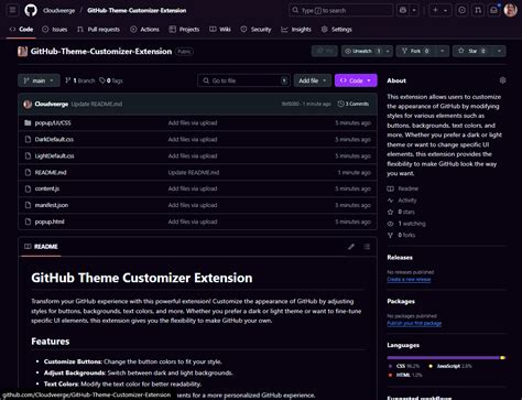 Github Cloudveergegithub Theme Customizer Extension This Extension Allows Users To Customize