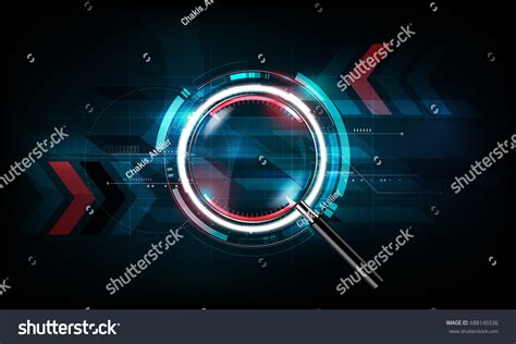 Magnifying Glass Scan Search Concept Futuristic Stock Vector Royalty Free 688145536