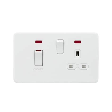 45A DP Switch And 13A Switched Socket With Neons Matt White Electrical Products Suppliers At