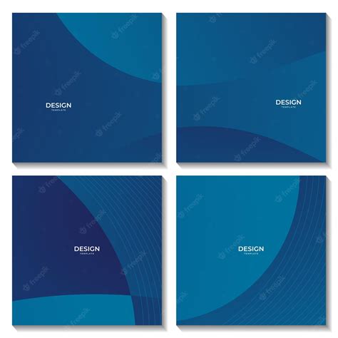 Premium Vector Set Of Squares Abstract Dark Blue Colorful Gradient Background Vector Illustration