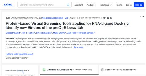 Protein Based Virtual Screening Tools Applied For Rna Ligand Docking