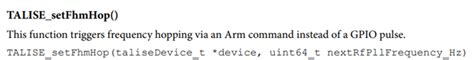 adrv 在跳频应用中中间频点出现 Error Code comment TALISE setFhmHop