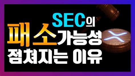 리플 비트코인 이더리움 리플 돈 노리던 Sec 명분마저 잃어 패소 가능성마저 점쳐진다 Youtube