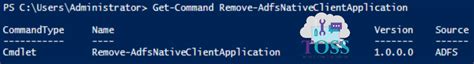 Remove Adfsnativeclientapplication Adfs Toss