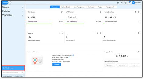 export import a file in helical insight helical insight