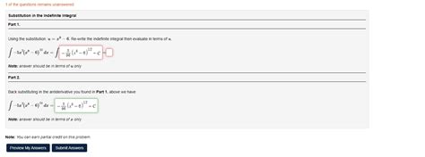 Solved Using The Substitution Ux8−6 Re Write The
