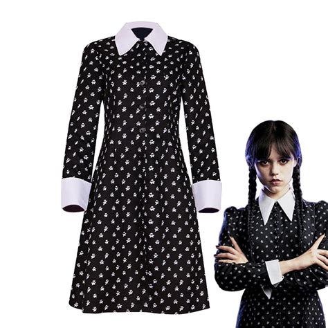 2025 Halloween Wednesday Addams Costume Wednesday Addams Dress Girls