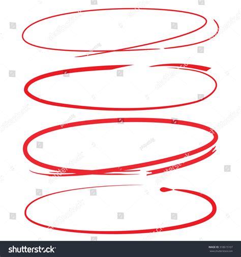 Red Circle Marker Set Stock Vector Royalty Free 318615107