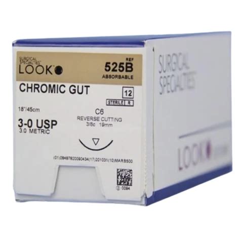 Sutures Chromic Gut 563b 5 0 18″ C 17 38 Circle 12mm 12pk The