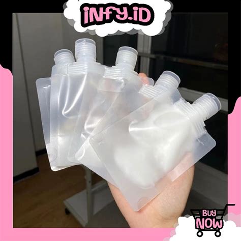 Jual Infy Travel Pouch Botol Refill Transparan Shower Gel Shampoo