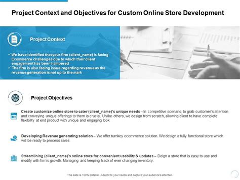 Project Context And Objectives For Custom Online Store Development Ppt Slide PowerPoint
