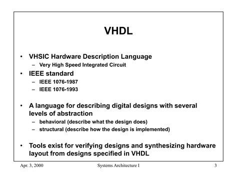 Vhdl Ppt Verilog Hardware Description Language Ppt