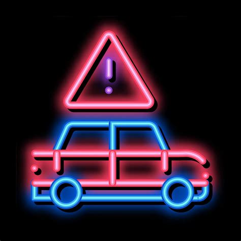 Car Danger Obstruction Neon Glow Icon Illustration 17768800 Vector Art At Vecteezy