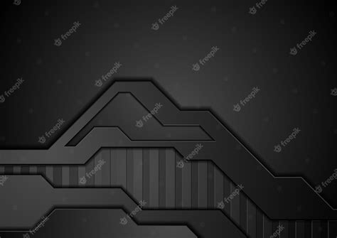 Premium Vector Black Technology Concept Abstract Background