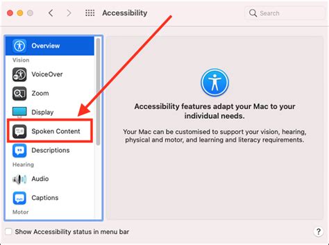 How To Have Your Computer Read Aloud Text That You Have Selected In Macos 11 Big Sur Abilitynet